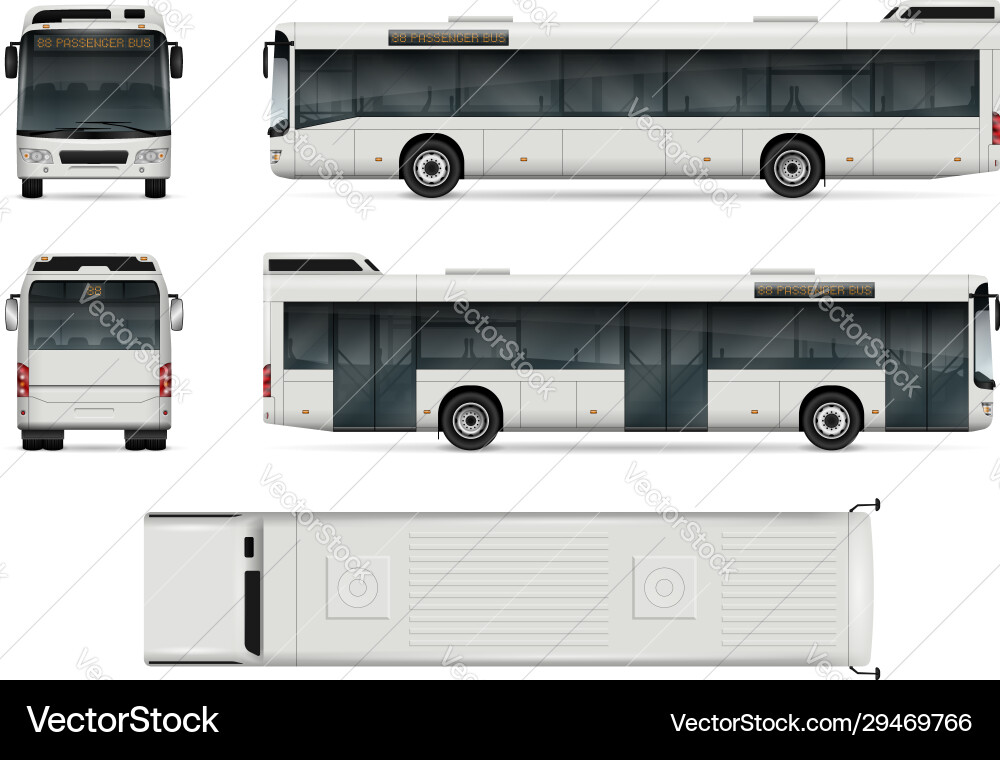 City bus template Royalty Free Vector Image - VectorStock