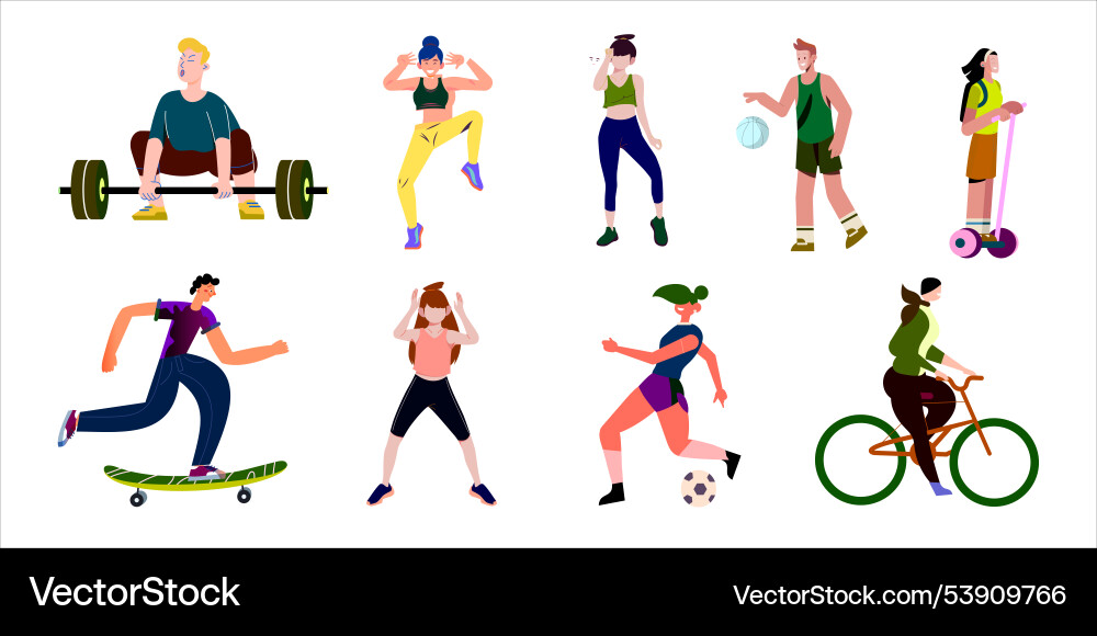 Colorful sports Royalty Free Vector Image - VectorStock
