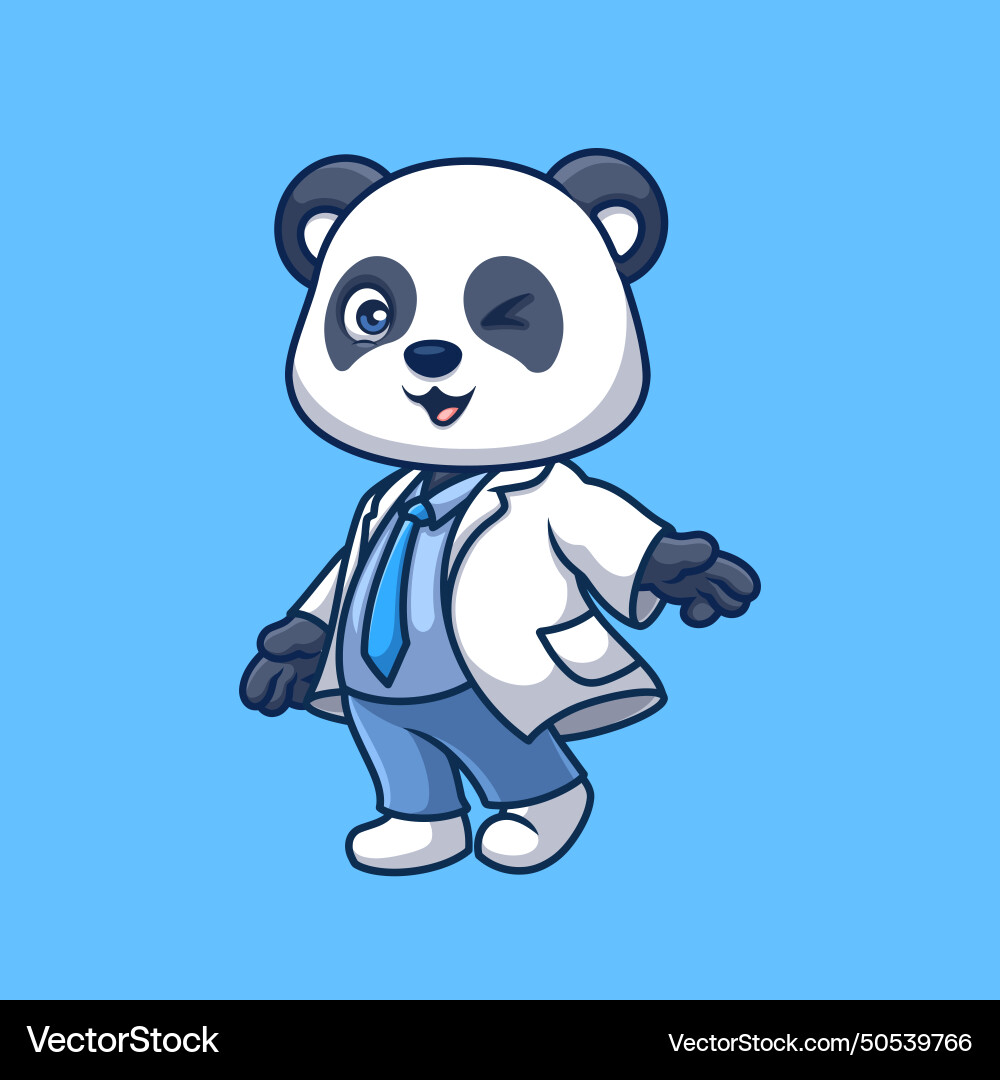 Doctor panda cute cartoon Royalty Free Vector Image