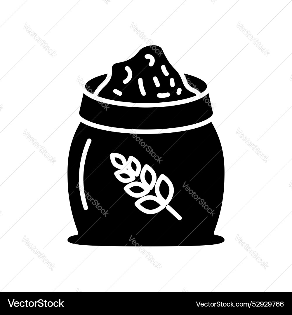 Flour bag icon set grain wheat feed sack storage Vector Image