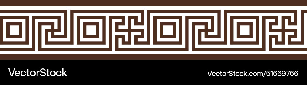 Greek key seamless border pattern decorative Vector Image