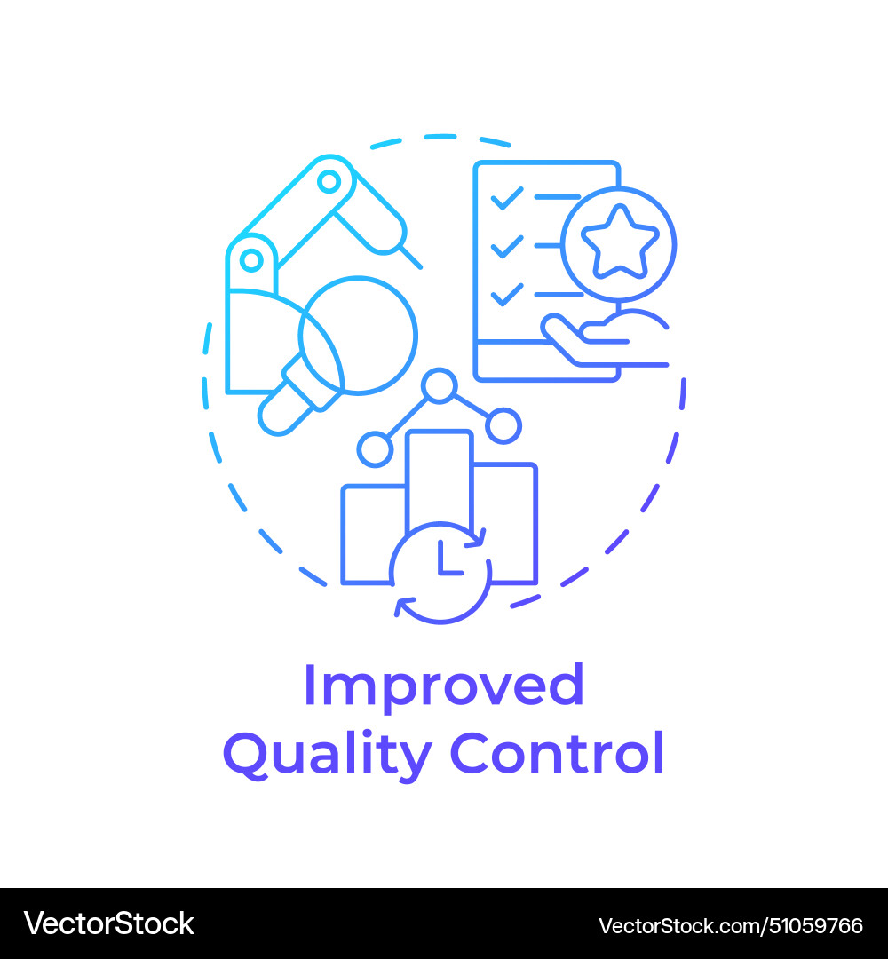 Improved quality control blue gradient concept Vector Image