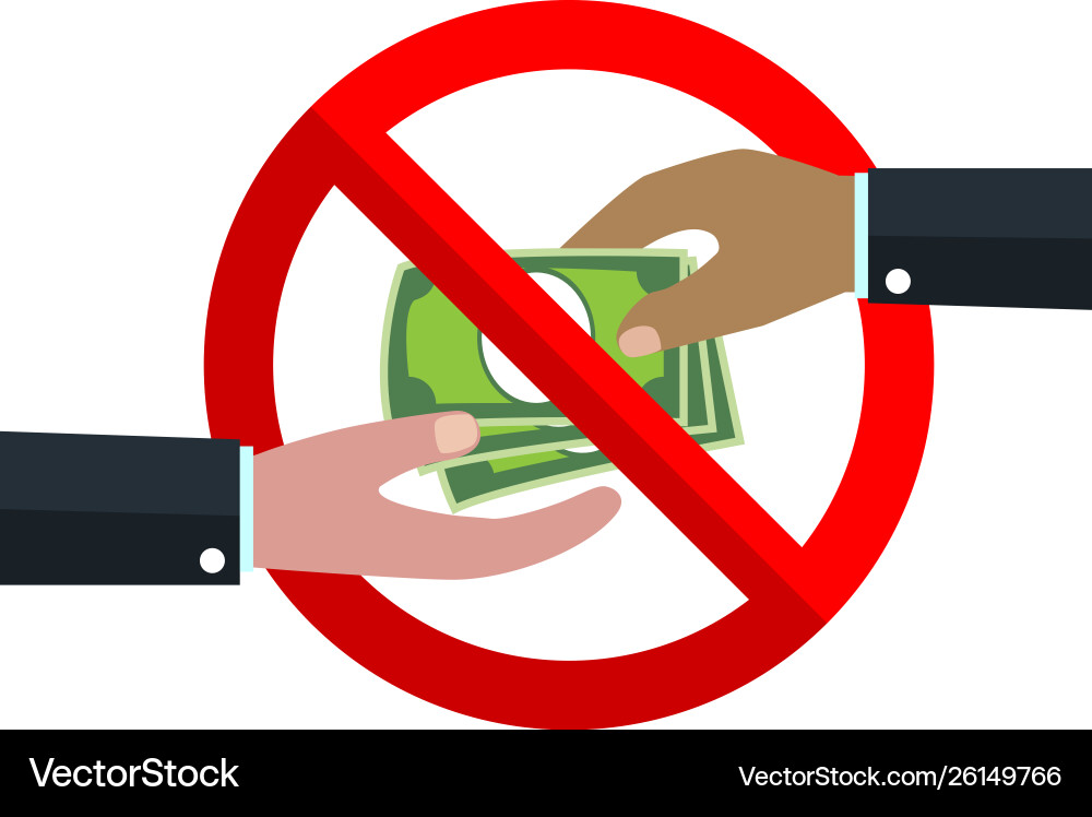 No corruption sign symbol on white background Vector Image
