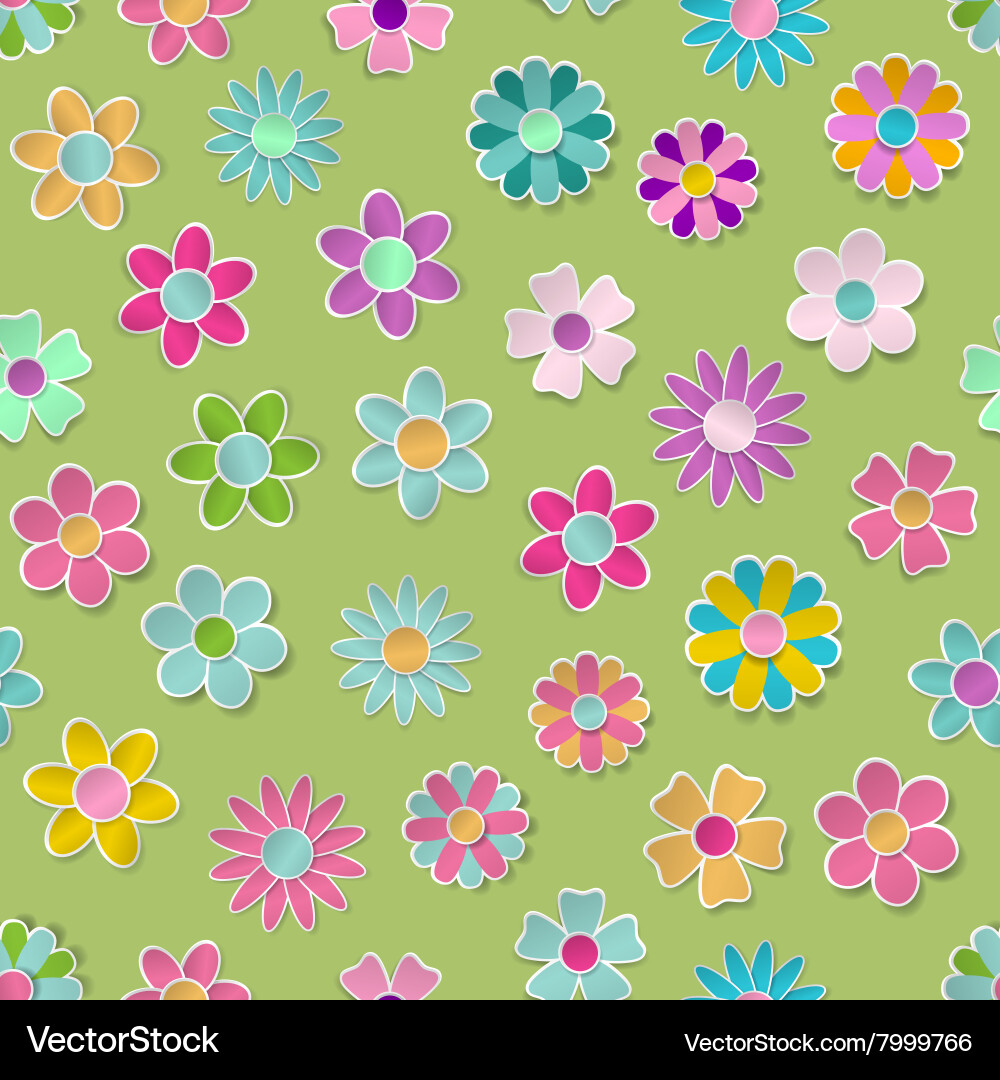 Paper Flower Pattern Royalty Free Vector Image