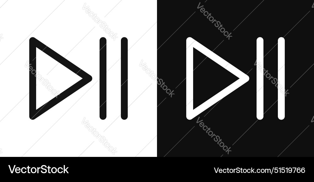 Play pause icon Royalty Free Vector Image - VectorStock