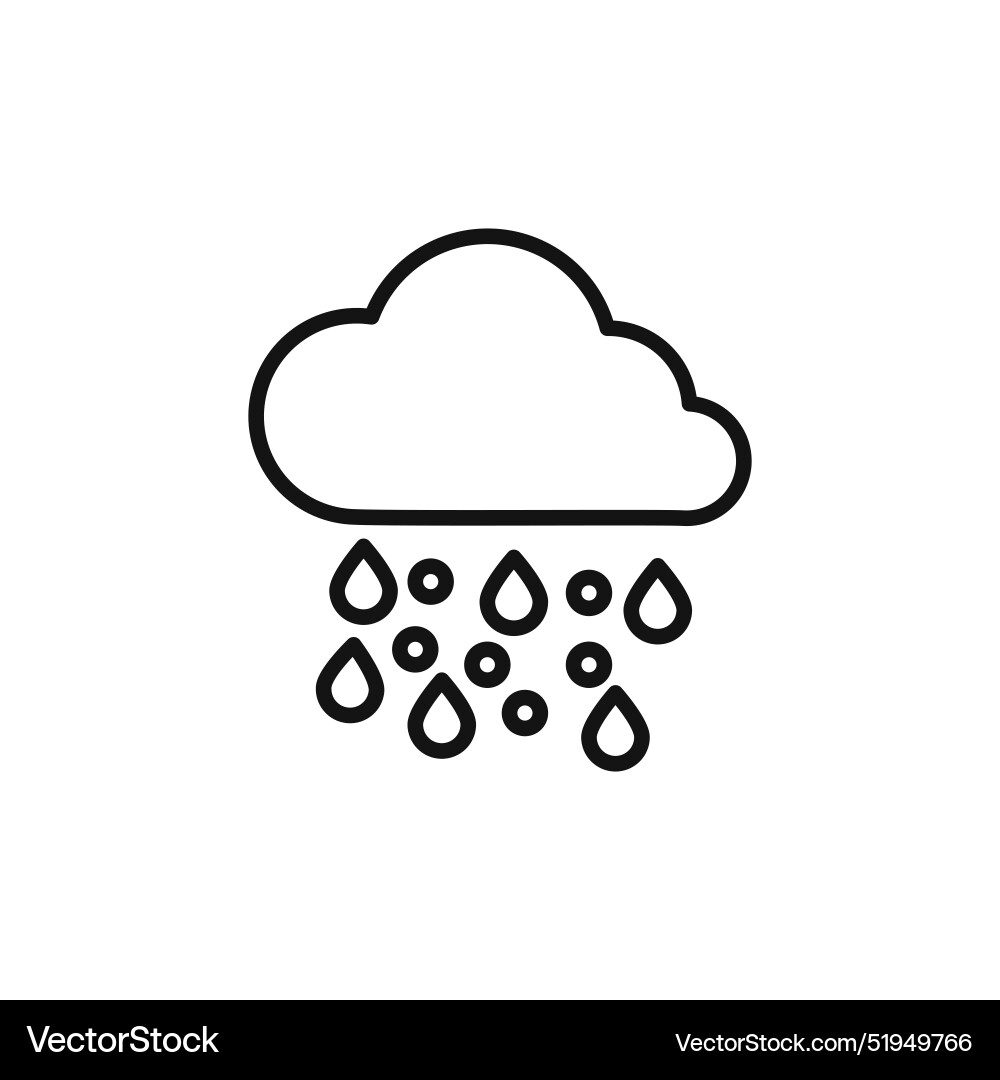 Rain logo sign outline Royalty Free Vector Image