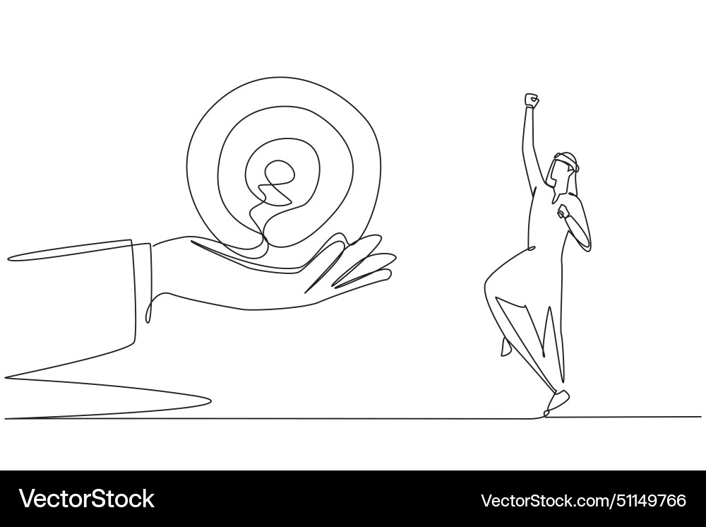 Single one line drawing arab businessman Vector Image