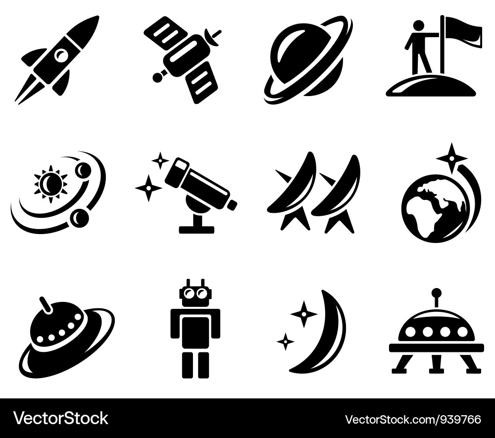 Space icons Royalty Free Vector Image - VectorStock