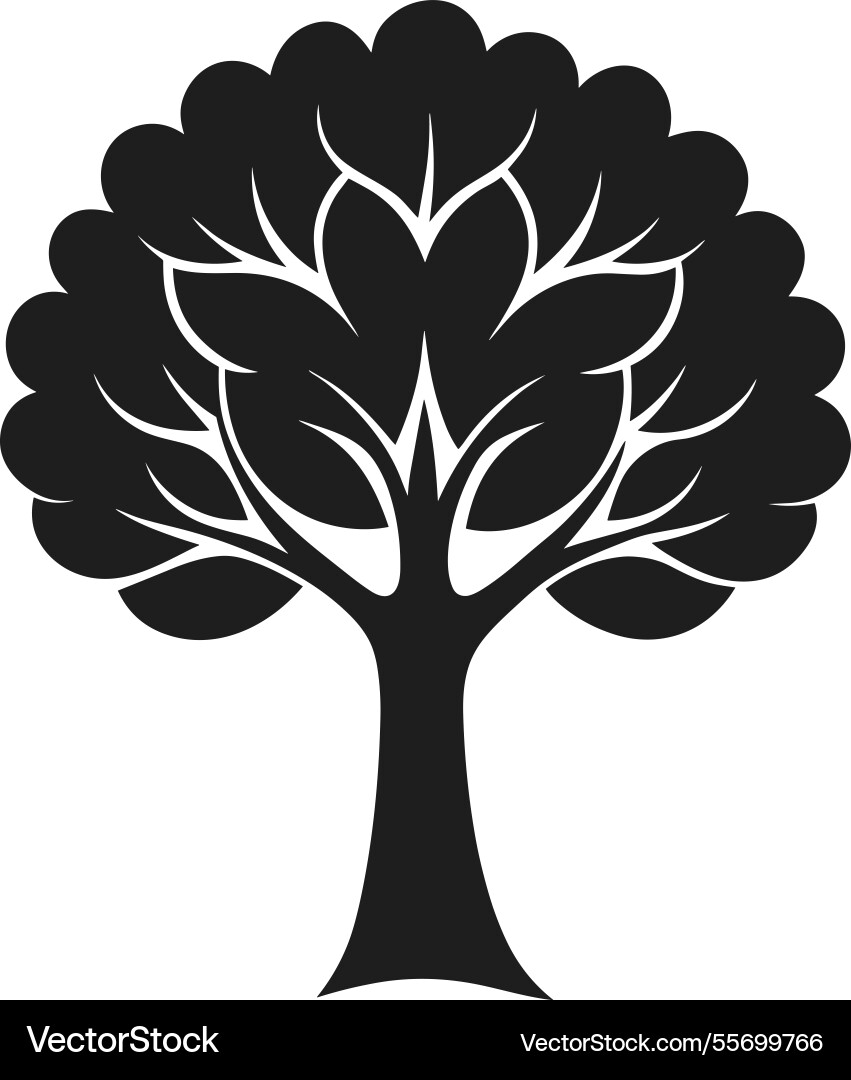 Stylish tree silhouette - modern nature Royalty Free Vector