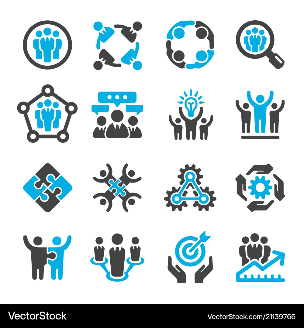 Teamwork Icons Set Royalty Free Vector Image - VectorStock