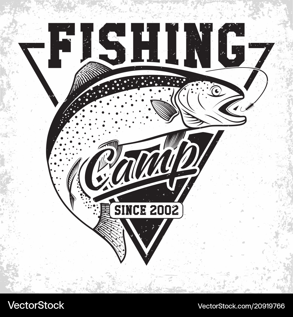 Vintage Fishing Emblem Royalty Free Vector Image
