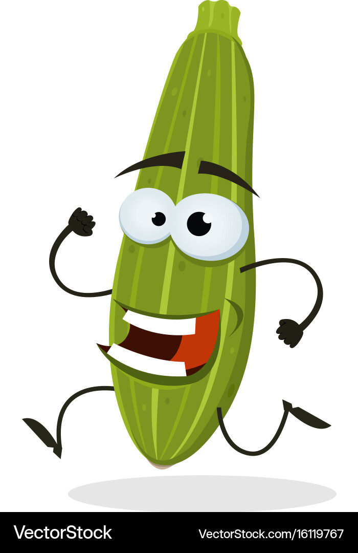 Cartoon happy zucchini character Royalty Free Vector Image