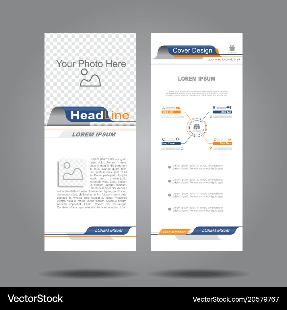 Design vertical template flyer banner Royalty Free Vector