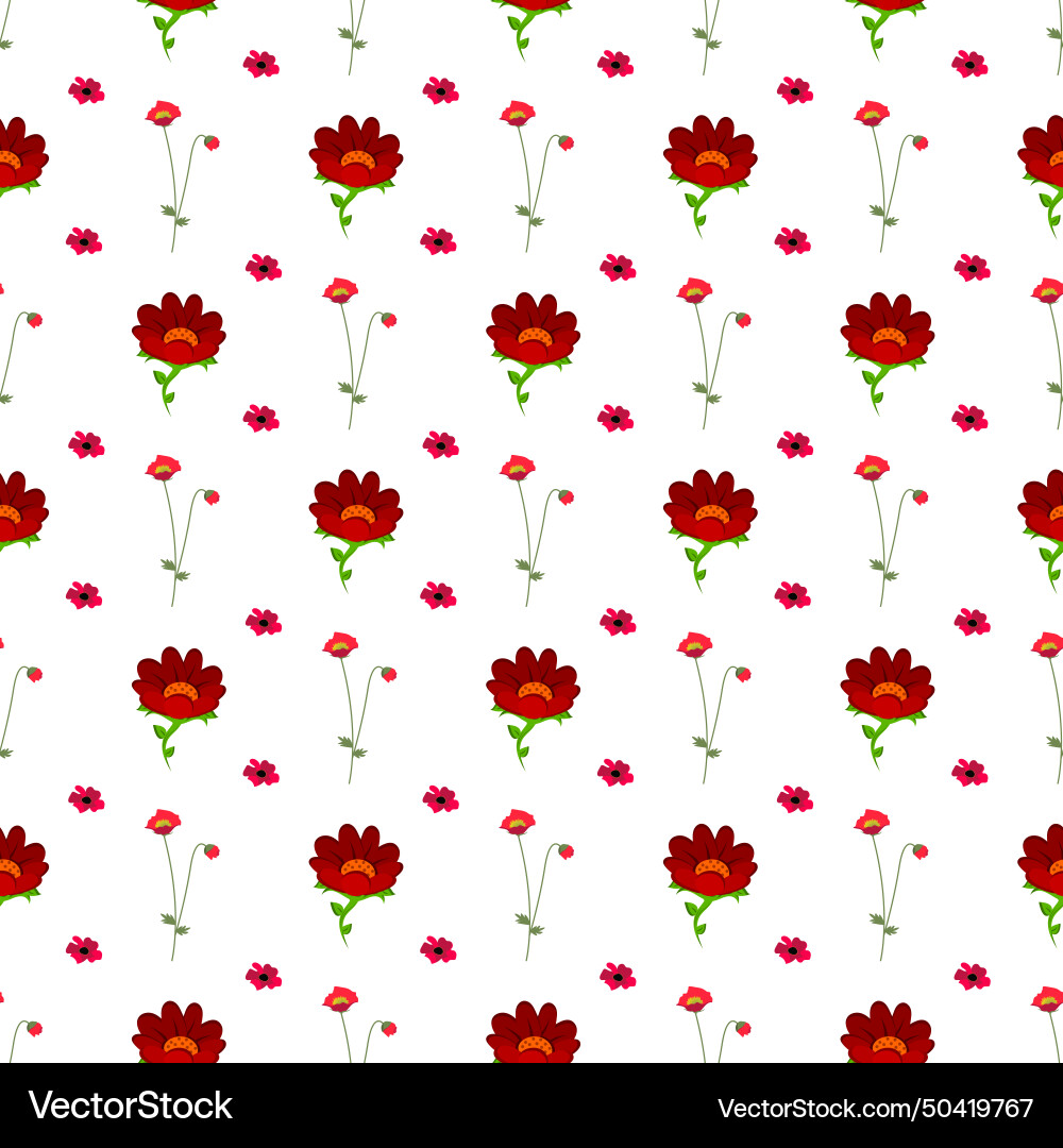 Hand drawn small flower pattern Royalty Free Vector Image