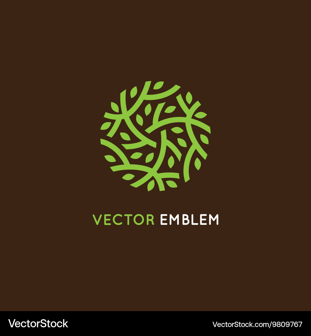 Logo design template in green color Royalty Free Vector