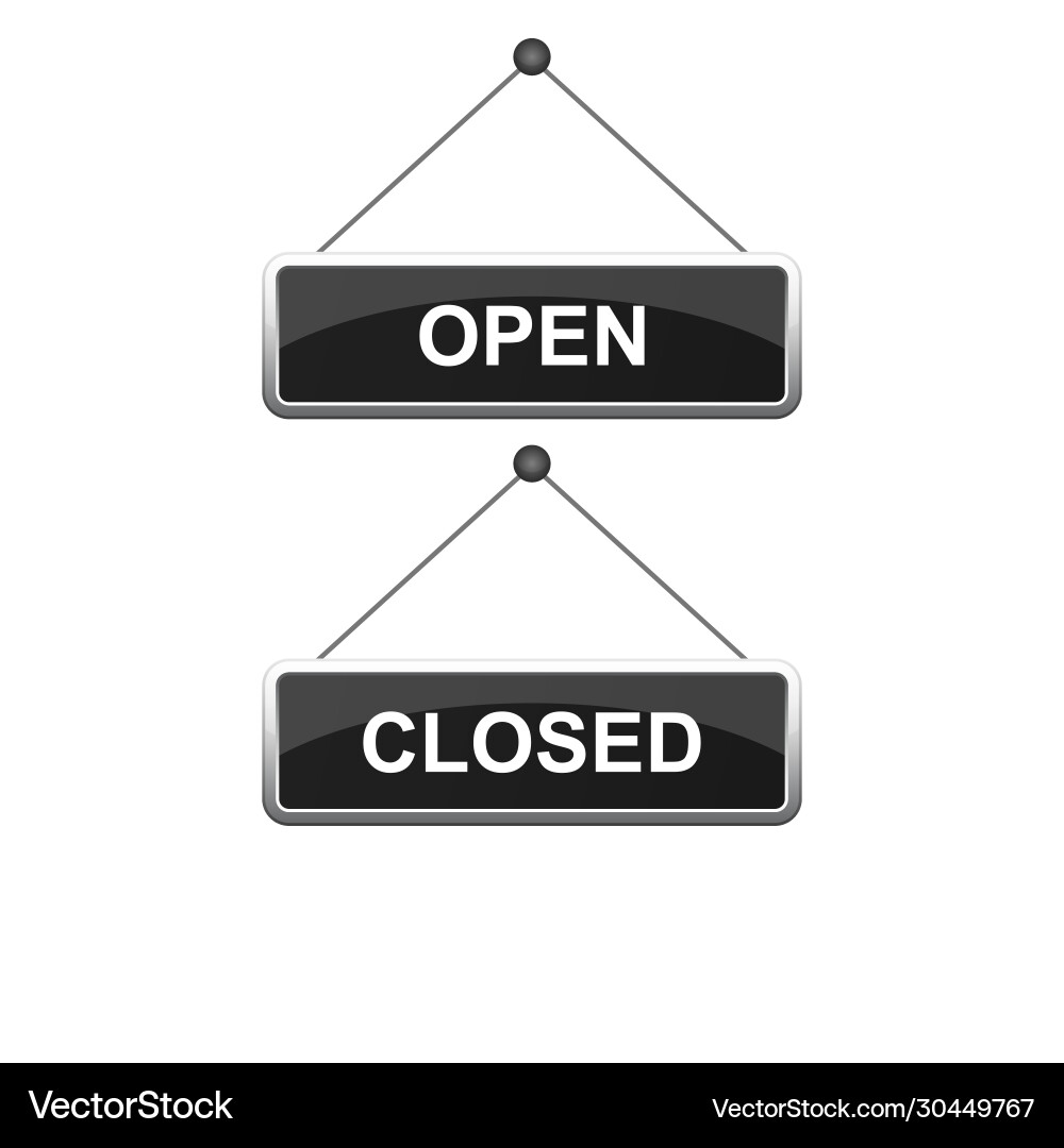 Open and closed sign Royalty Free Vector Image