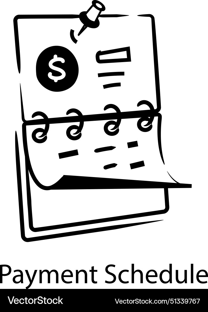 Payment schedule Royalty Free Vector Image - VectorStock