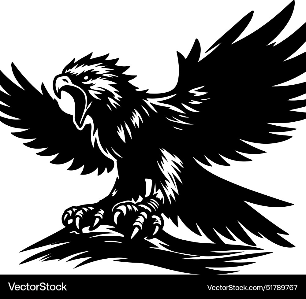 Philippine eagle isolated black design Royalty Free Vector