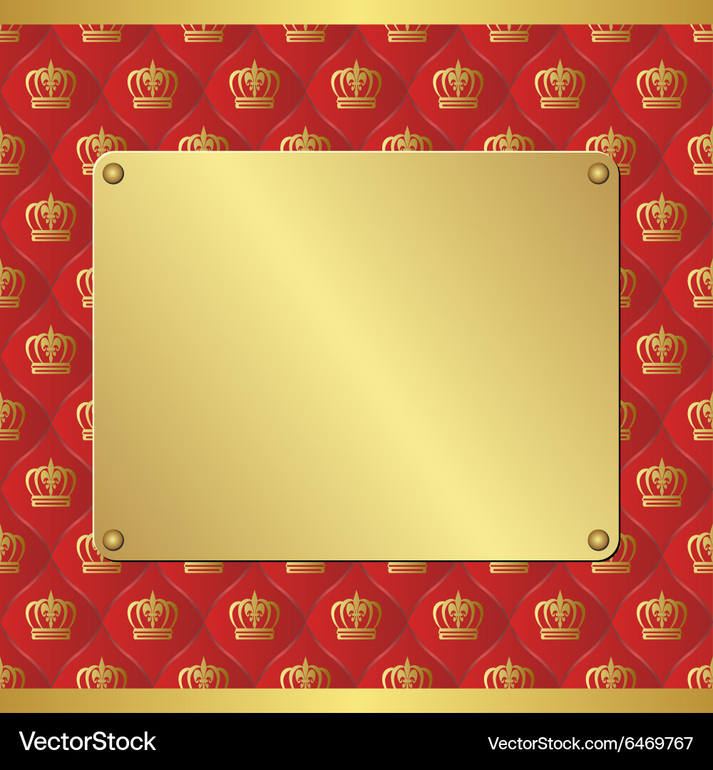 Royal background with golden plaque Royalty Free Vector