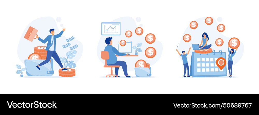 Salary payment concept financial wage calculation Vector Image