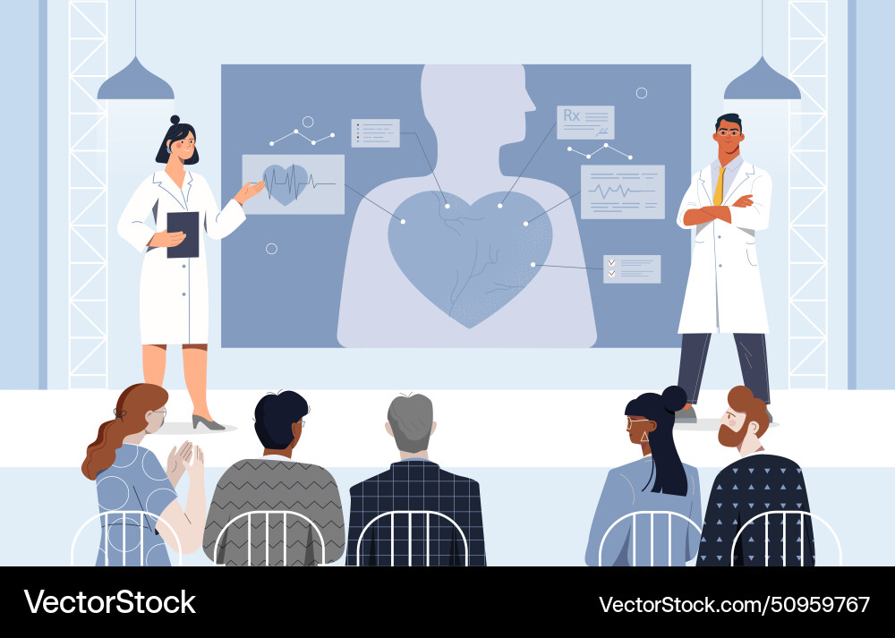 Scientific conference concept Royalty Free Vector Image