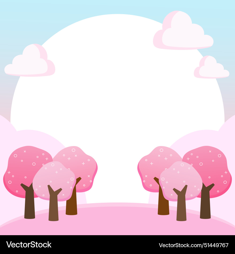 Spring pink forest frame 1 Royalty Free Vector Image