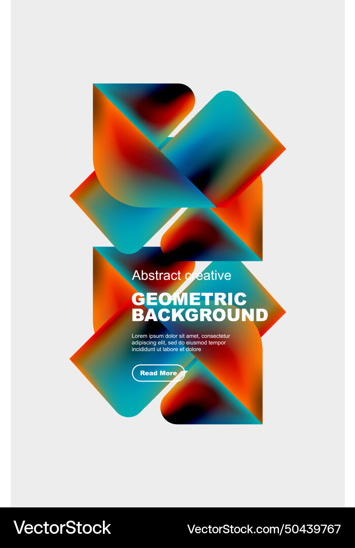 Square and triangle design with fluid gradients Vector Image