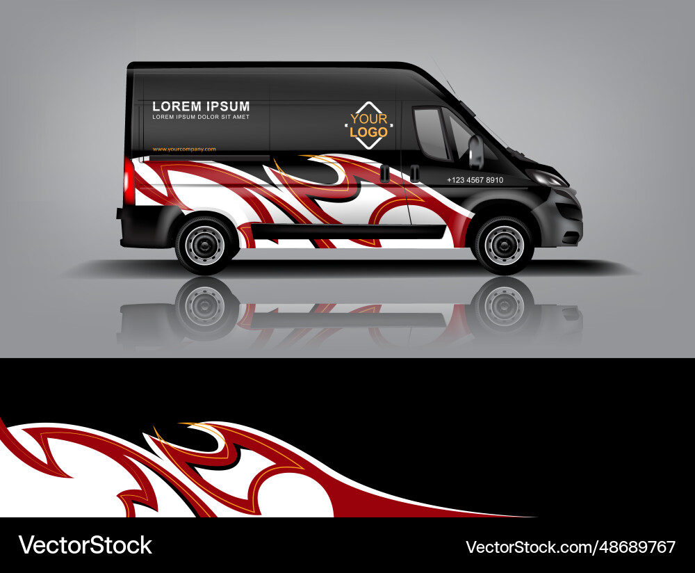 Van wrap design sticker and decal Royalty Free Vector Image