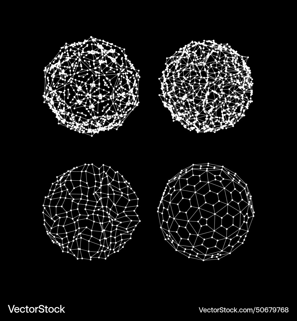 3d Sphere Mesh Grid Ball Or In Of Line Royalty Free Vector