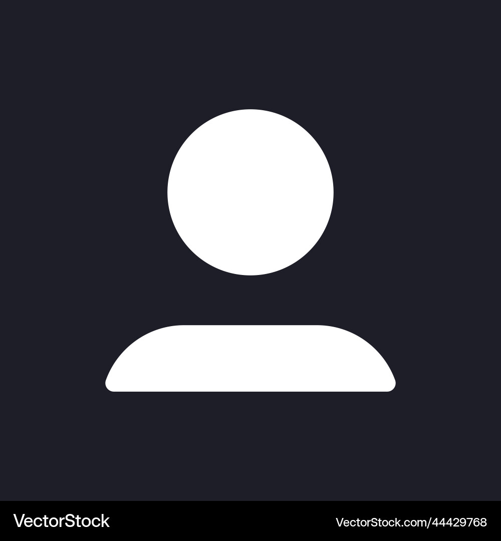 Account avatar dark mode glyph ui icon Royalty Free Vector