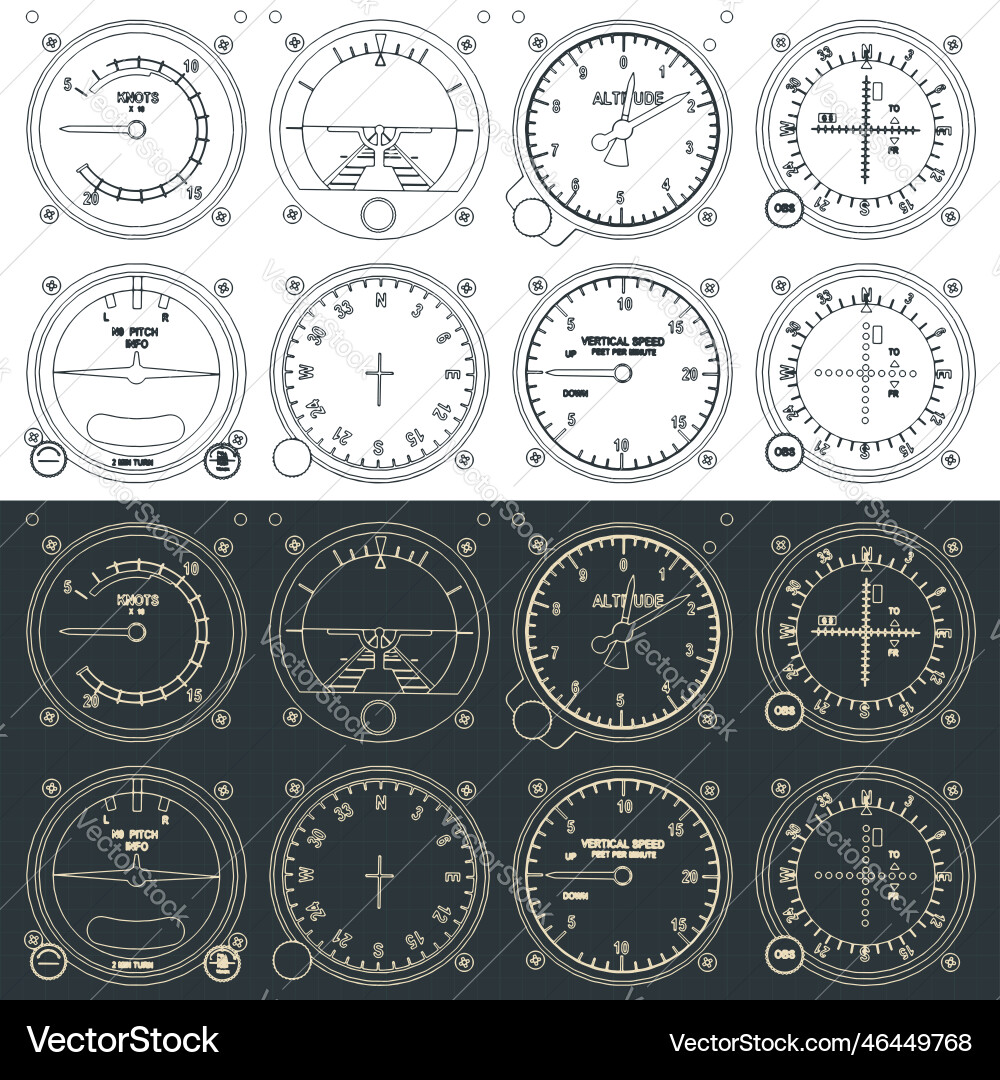 Airplane control panel Royalty Free Vector Image