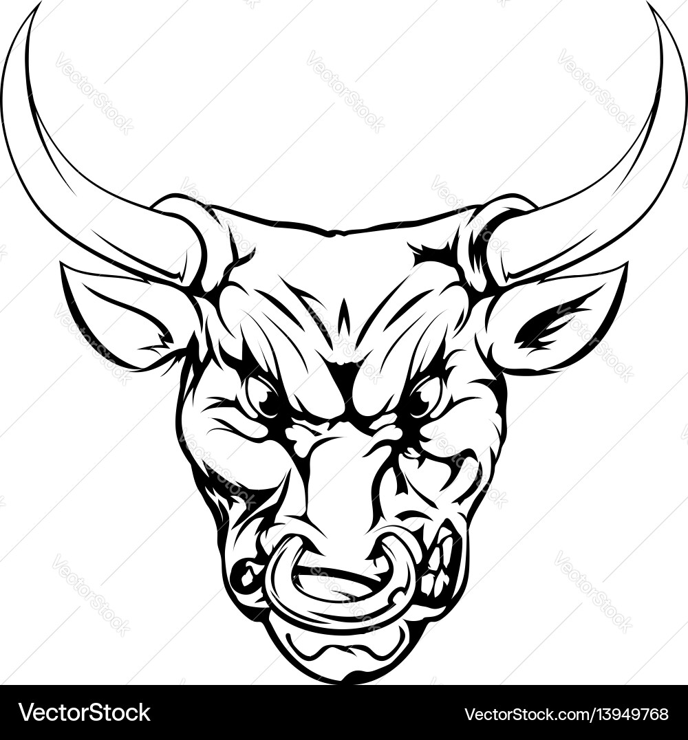 Bull mascot character Royalty Free Vector Image