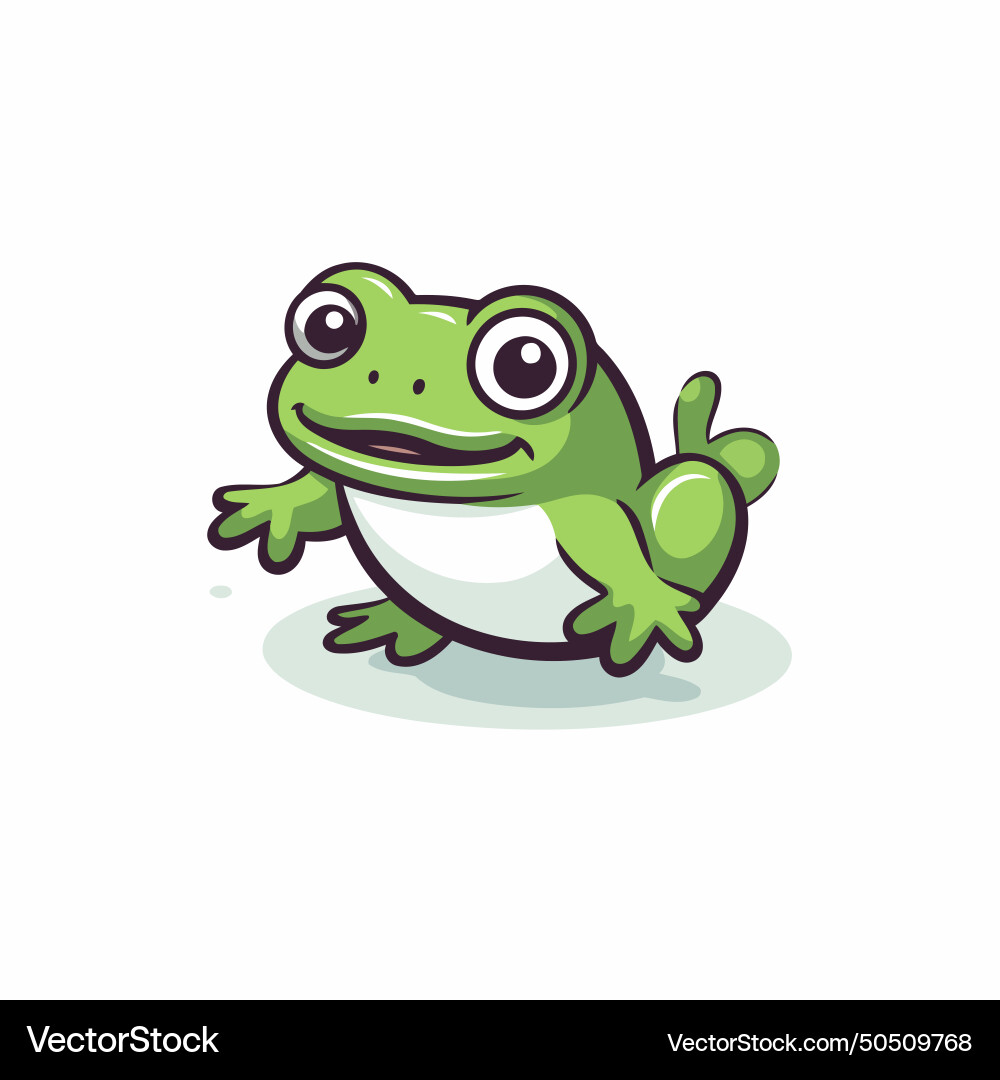Cute cartoon frog character isolated on white Vector Image
