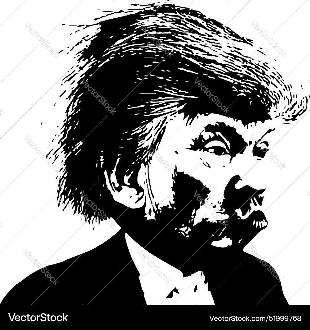 Donald trump silhouette Royalty Free Vector Image
