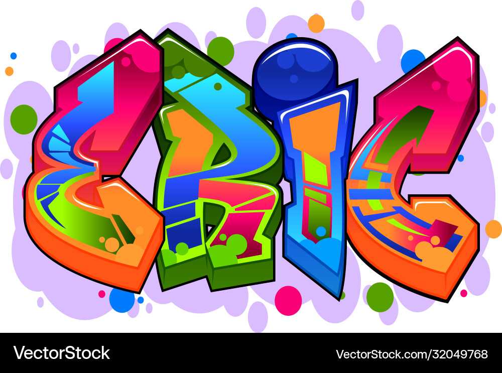 Eric graffiti name text design Royalty Free Vector Image