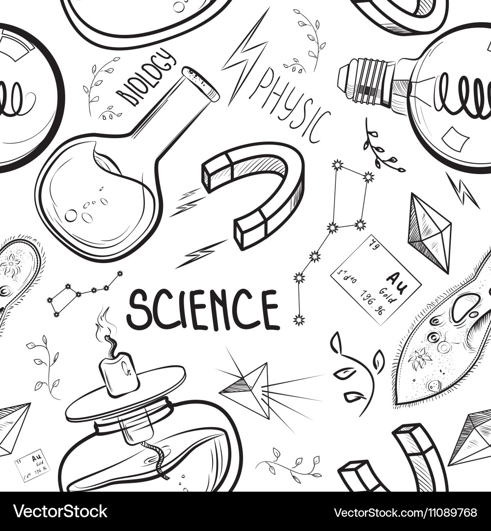 Hand drawn science set Royalty Free Vector Image