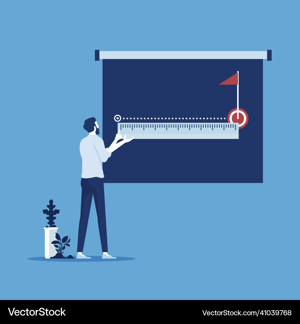 Measuring path to success concept Royalty Free Vector Image