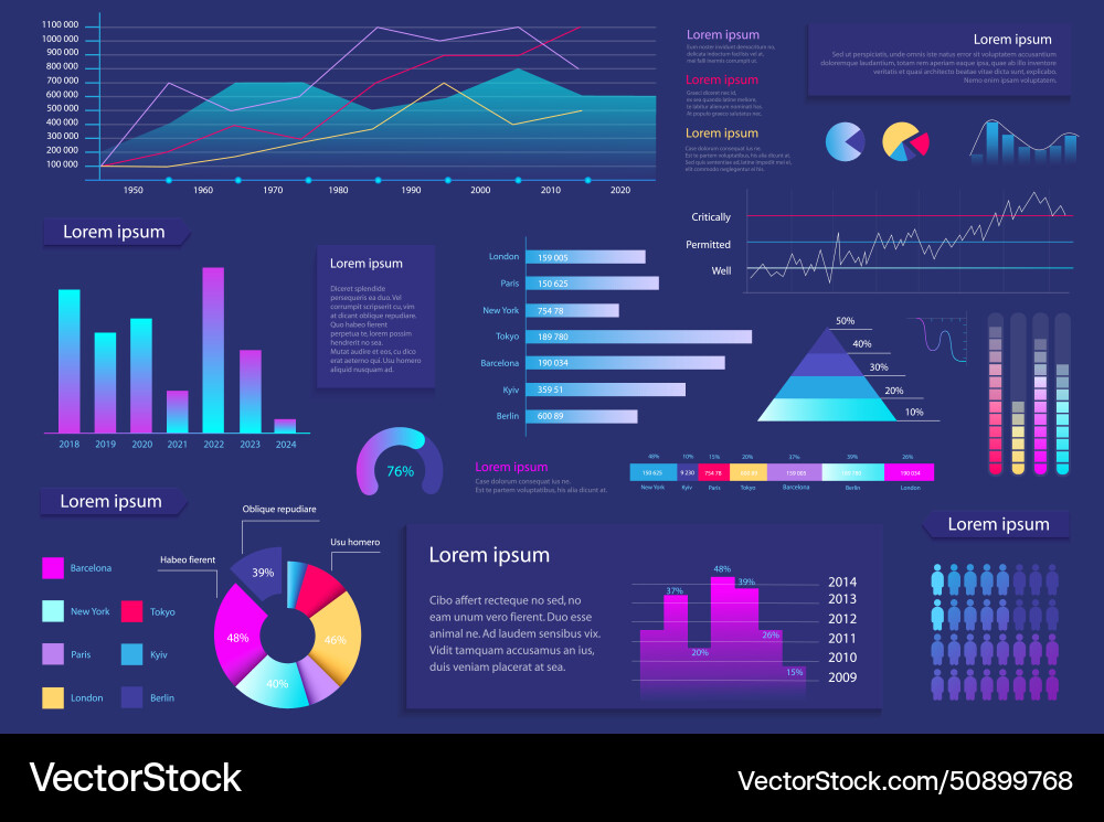 Mega set of infographic elements data Royalty Free Vector