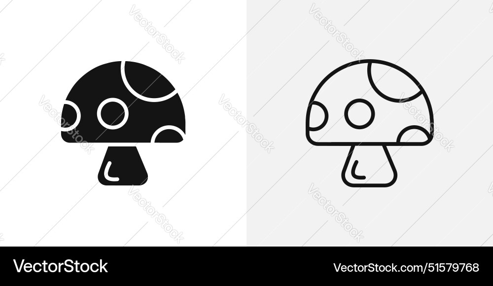 Mushroom icon set Royalty Free Vector Image - VectorStock