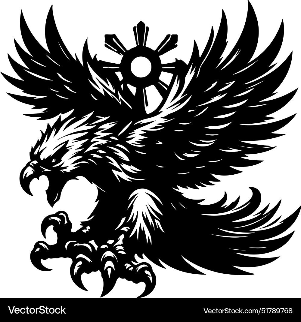 Philippine eagle isolated black design Royalty Free Vector