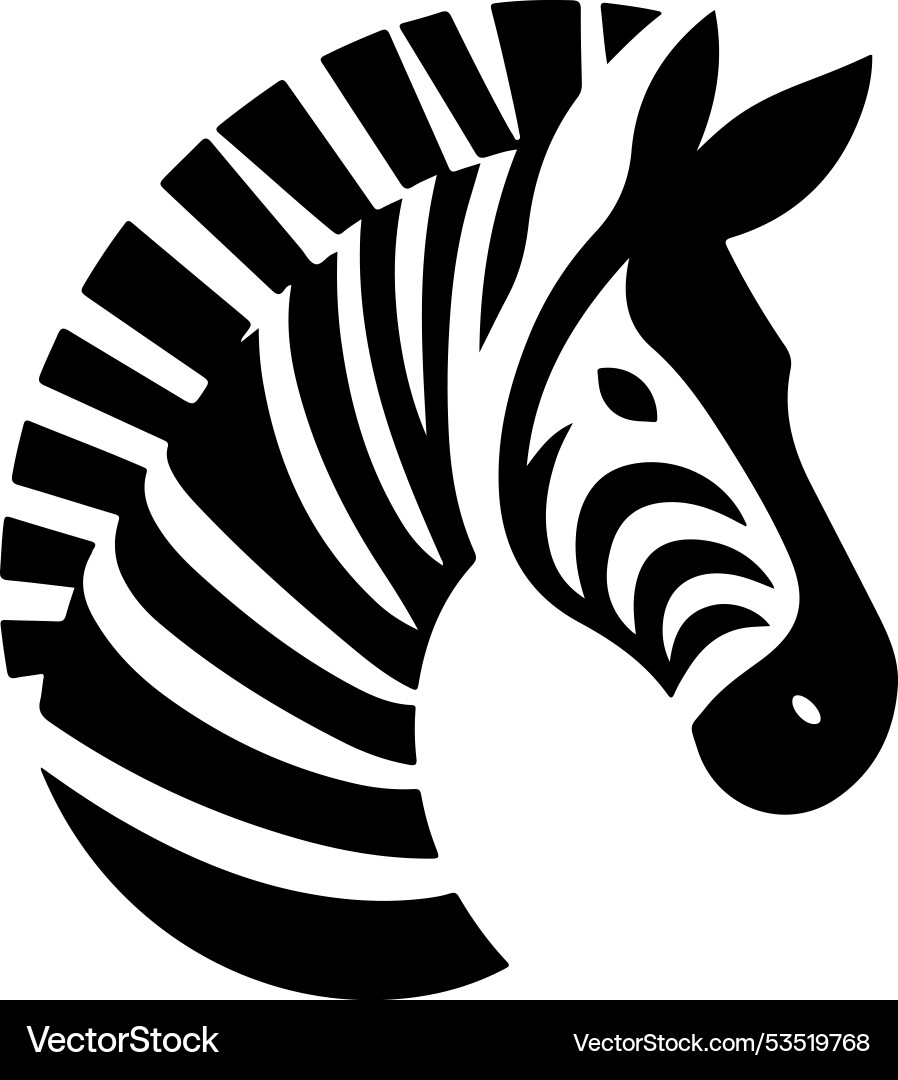 Zebra head logo icon art Royalty Free Vector Image
