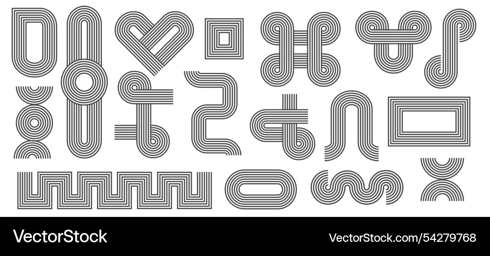 Zen arch geometric lines abstract contemporary Vector Image