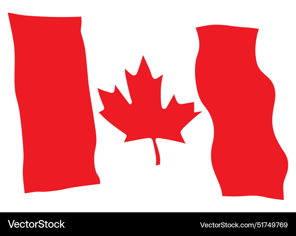 Canadian flag waving on a white background Vector Image