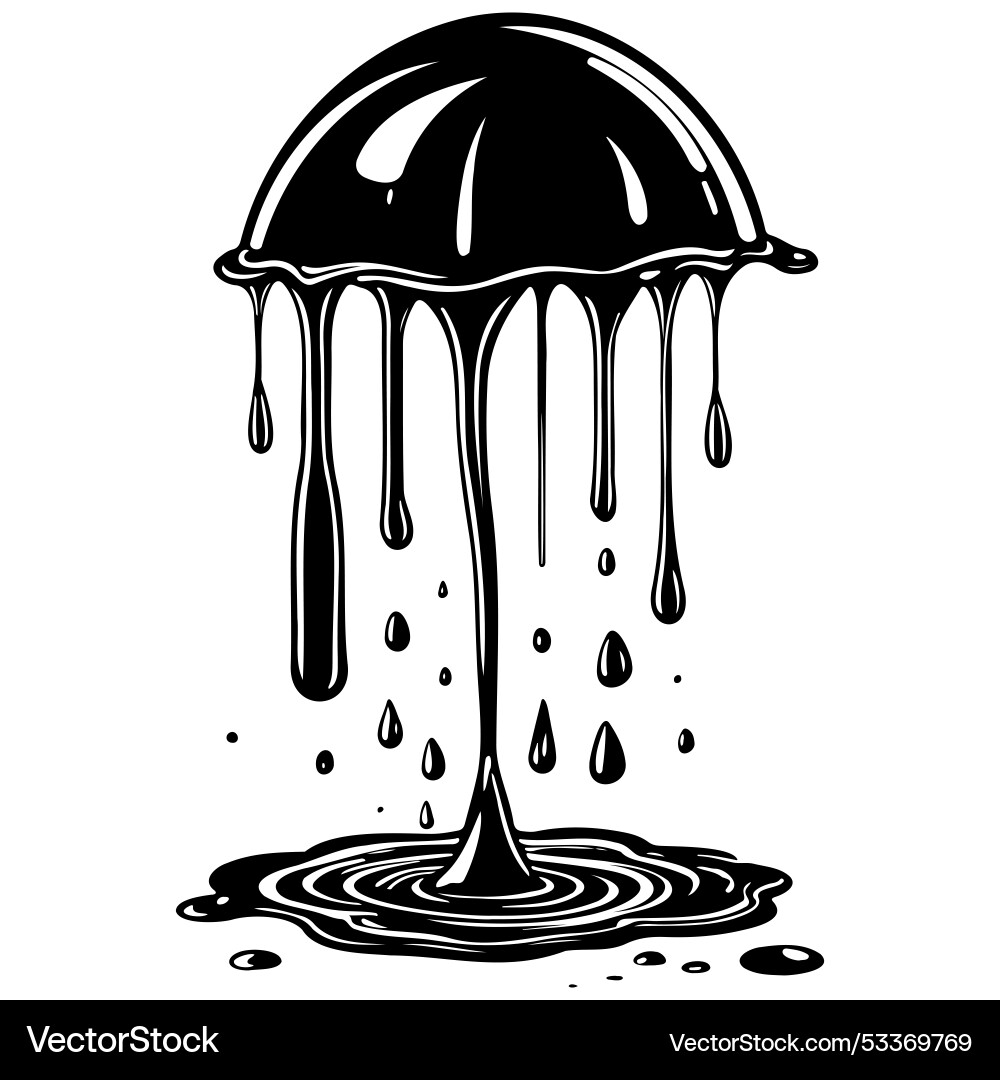 Drawing drip engraving drawing of black Royalty Free Vector
