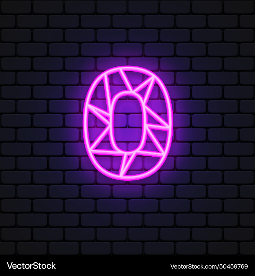 Flat zero neon number for web background design Vector Image