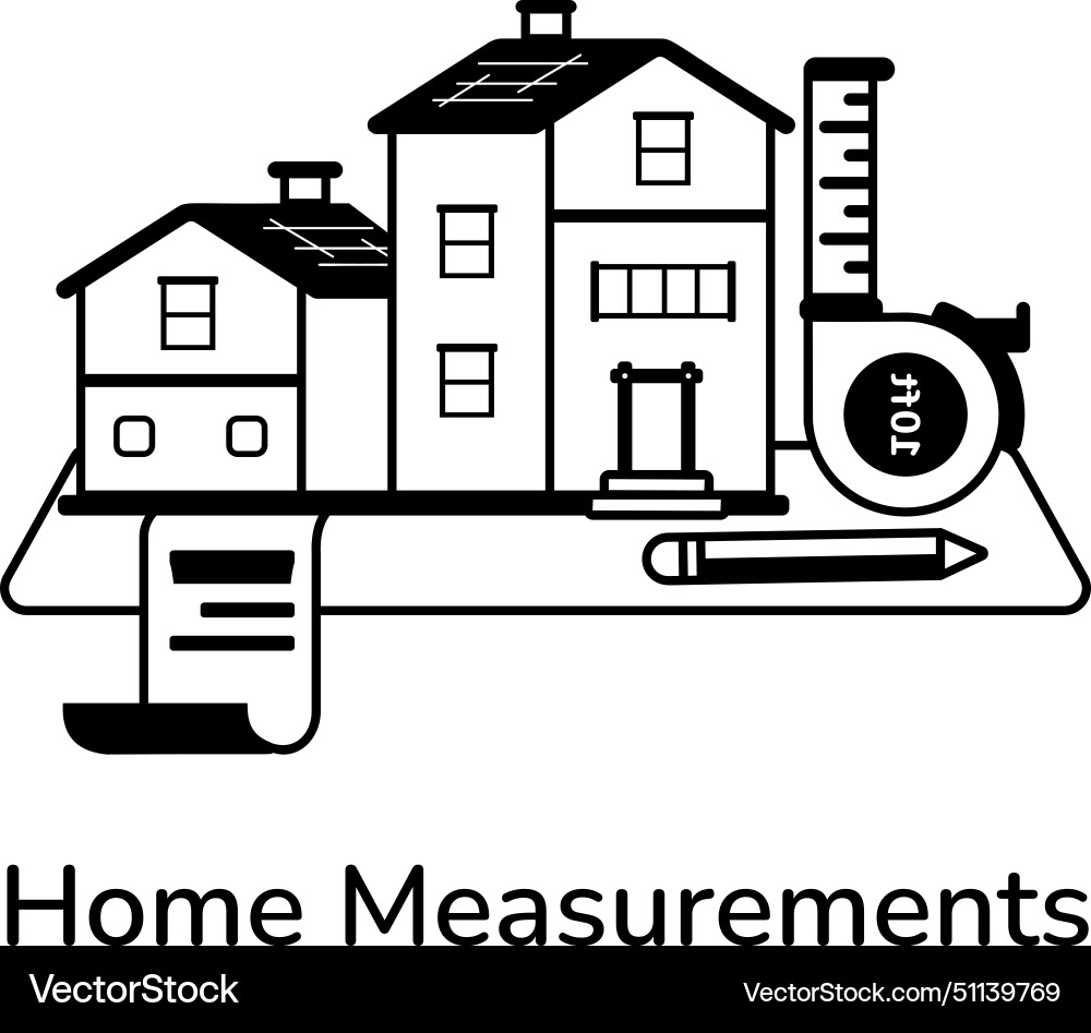 Home measurements Royalty Free Vector Image - VectorStock