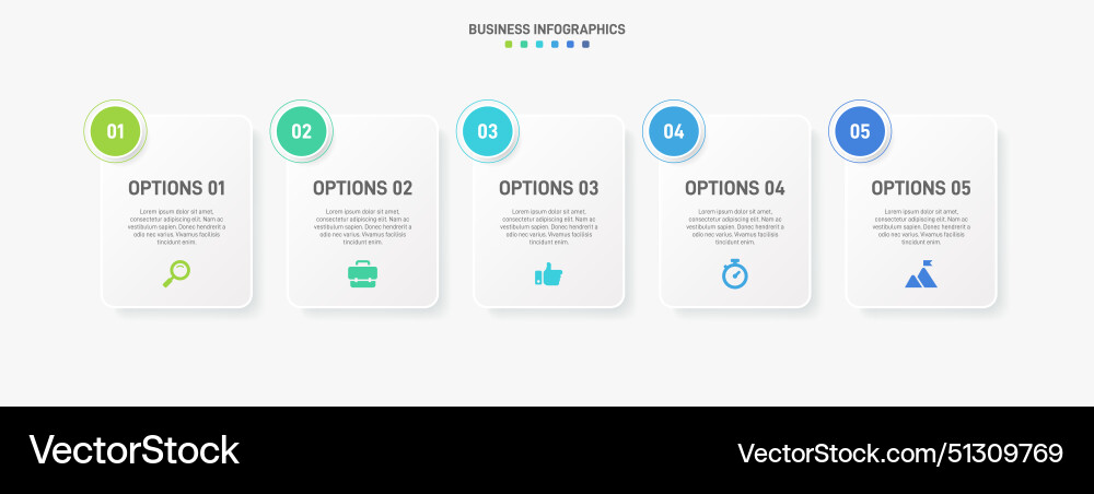 Horizontal progress bar featuring 5 arrow-shaped Vector Image