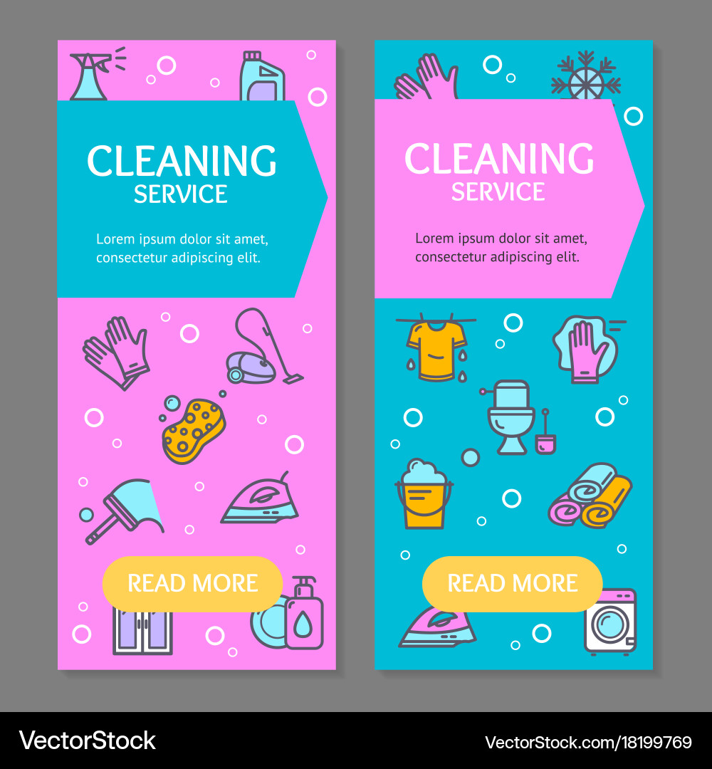 Household and cleaning tools flyer banner posters Vector Image