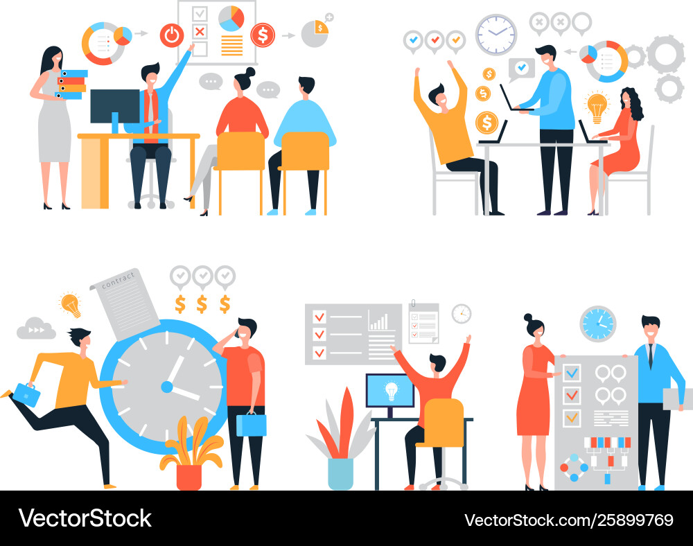 Work organization task management people Vector Image