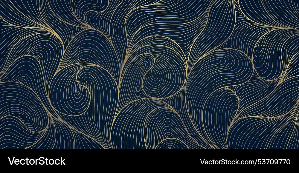 Art deco leaves floral pattern line plant Vector Image